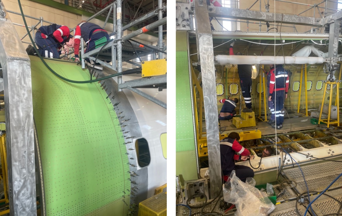 B737-800 pax to freighter conversion in progress - Atitech